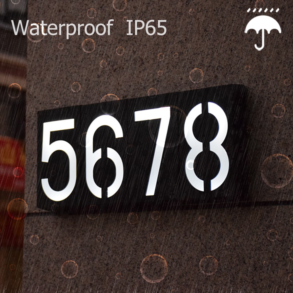 House Number Solar Powered Doorplate Address Sign ... – Vicedeal