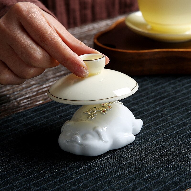 lovely lucky pig tea pet ornaments white porcelain... – Vicedeal