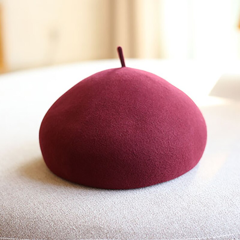 wool beret hat ladies felt beret British girl bere... – Vicedeal