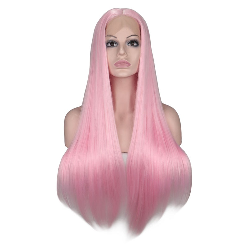 WHIMSICAL W Straight Pink Color Hair Lace Front Sy... – Grandado
