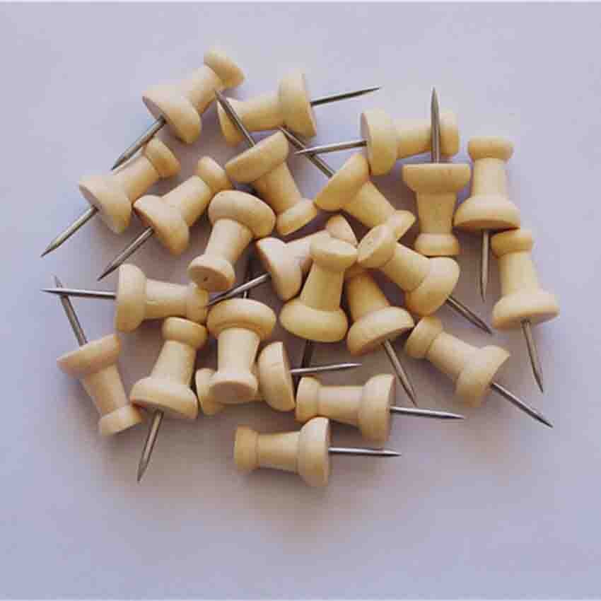 50pcs/lot Wooden Thumb Tack Map Markers Pin Pushpi... – Vicedeal