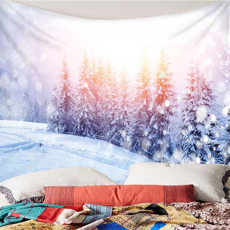 Tapijt Muur Opknoping Decor Winter Bos Grenen Plan... – Grandado