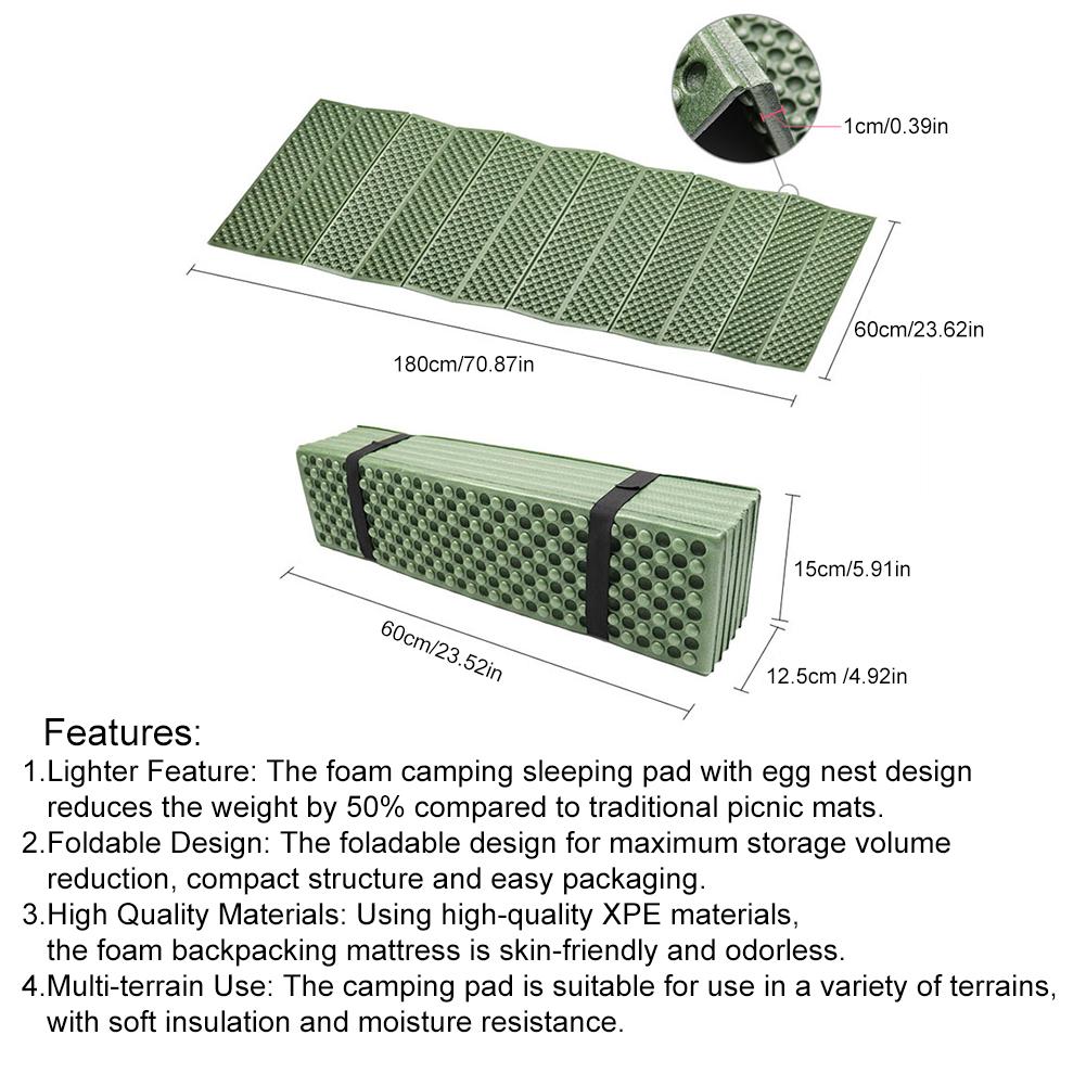 Foldable Foam Pad Camping Mattress Folding Lightwe... – Grandado