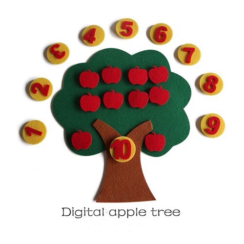 1 Set Felt Apple Tree Kid's Educational Diy Cr... – Grandado