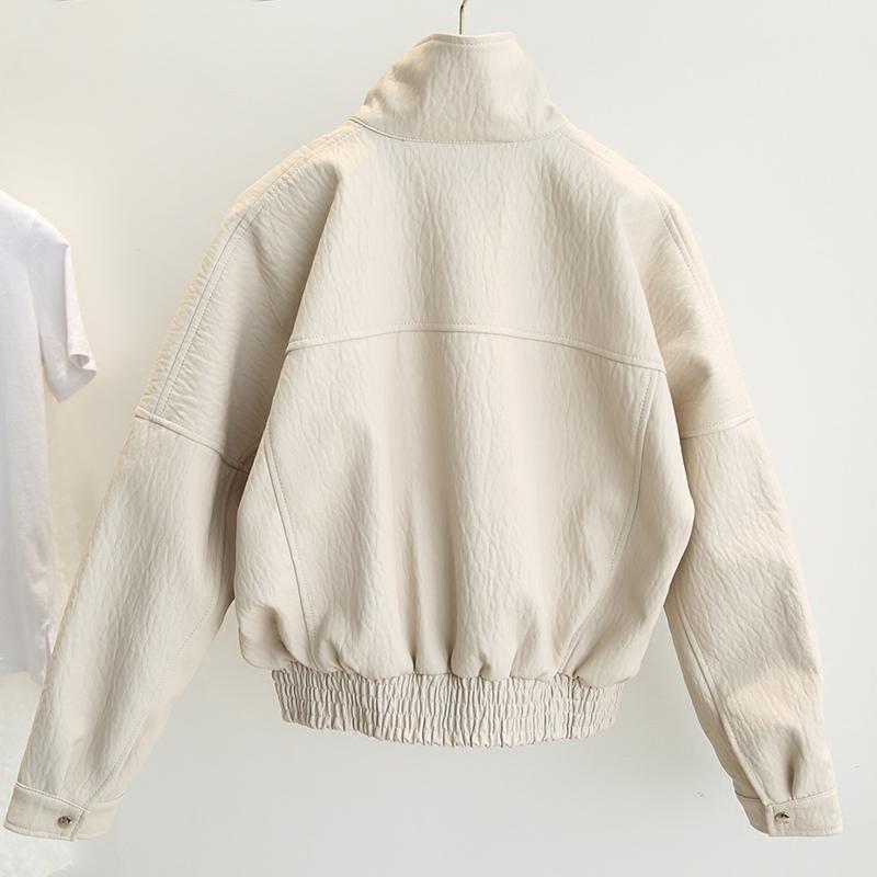 Harajuku Faux Leather jacket Batwing Sleeve Loose ... – Vicedeal