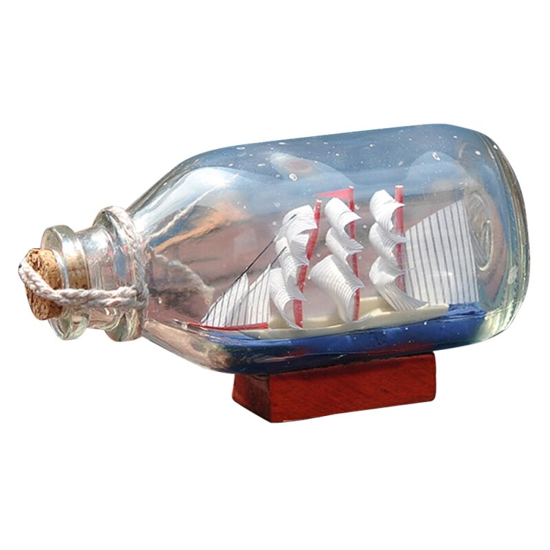 Mediterranean Style Mini Ship Boat Glass Bottle Sa... – Grandado