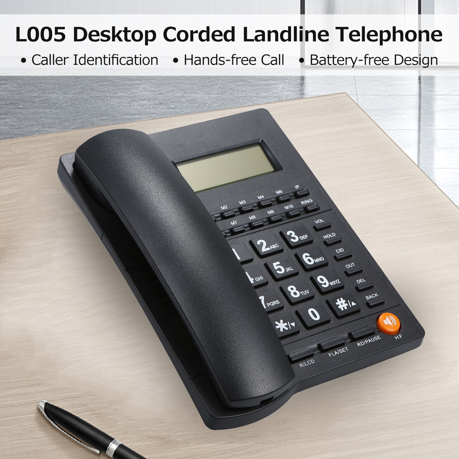 Desktop Corded Telephone Landline Telephone with C... – Grandado