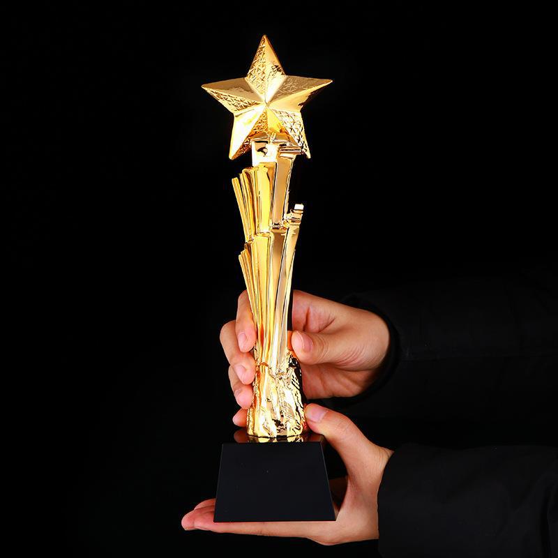 Resin Five-pointed Star Crystal Trophy Metal Medal... – Grandado