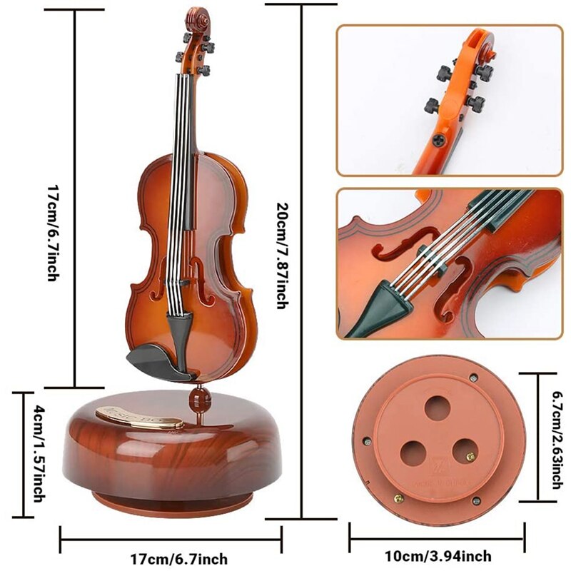 Violin Music Box, Rotating Musical Base, Classical... – Grandado