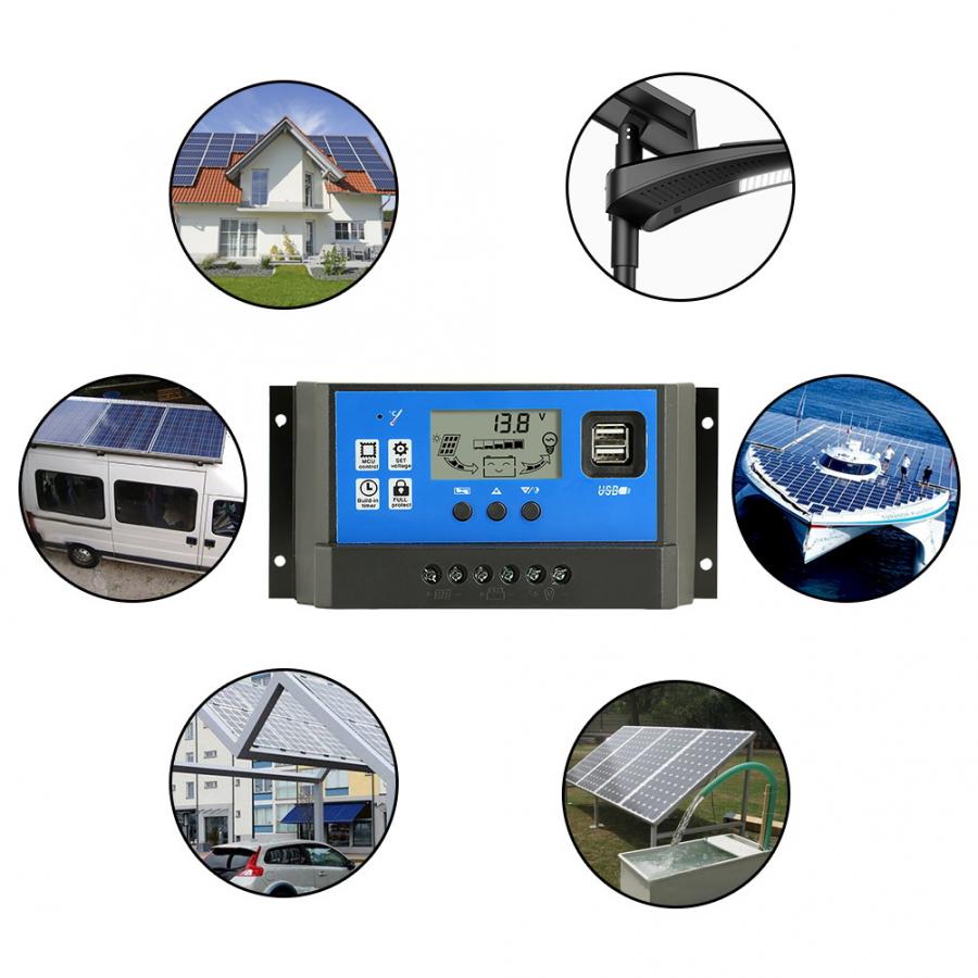 Solar Charge Controller 40A 50A PWM Output Regulat... – Grandado