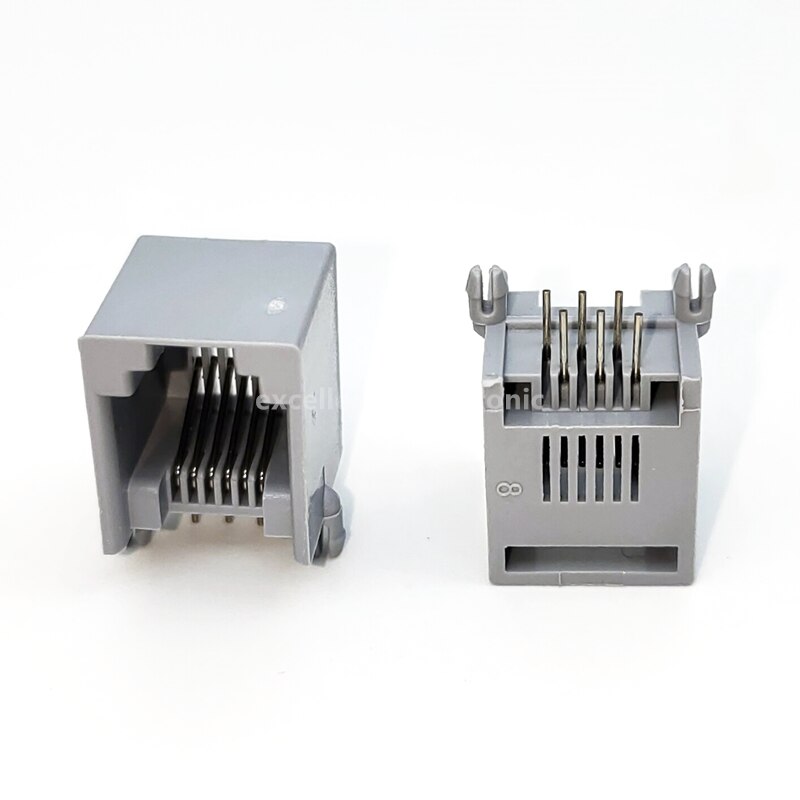 10pcs RJ11 Telephone Socket Gray 4P4C 6P4C 6P6C Pl... – Vicedeal