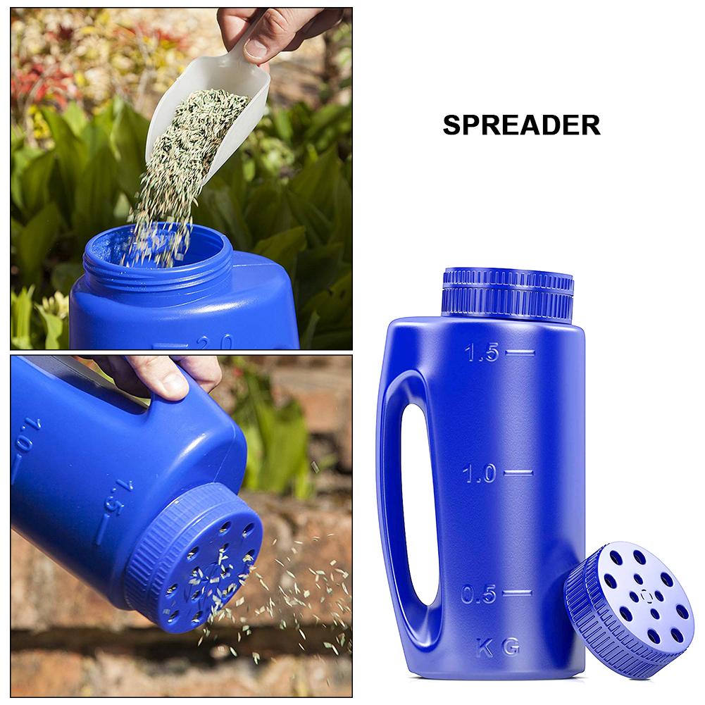 2L Hand Held Spreader in Blue Adjustable Hole Size... – Grandado