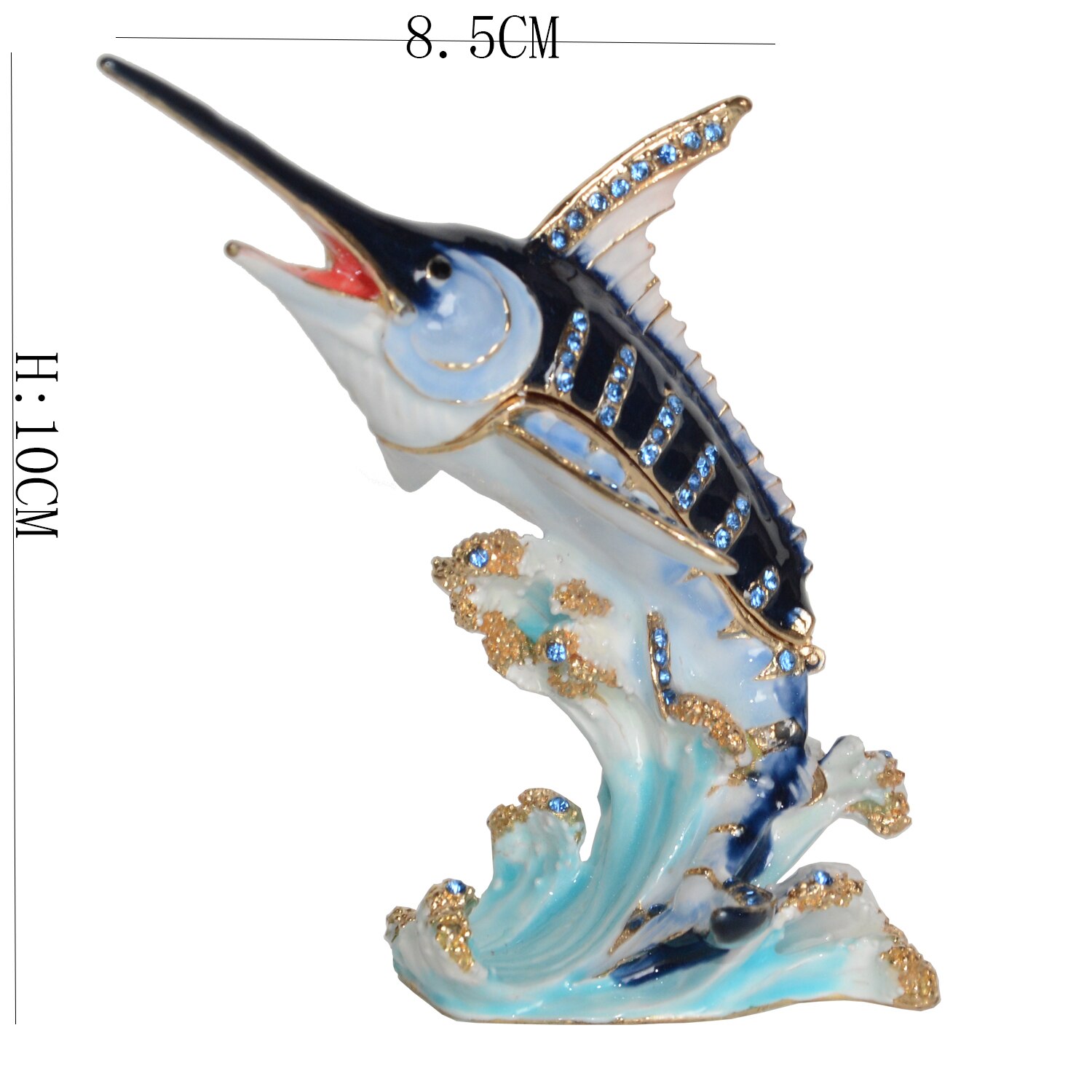 Jeweled Marlin Fish Trinket Box Jewelry Organizer ... – Vicedeal