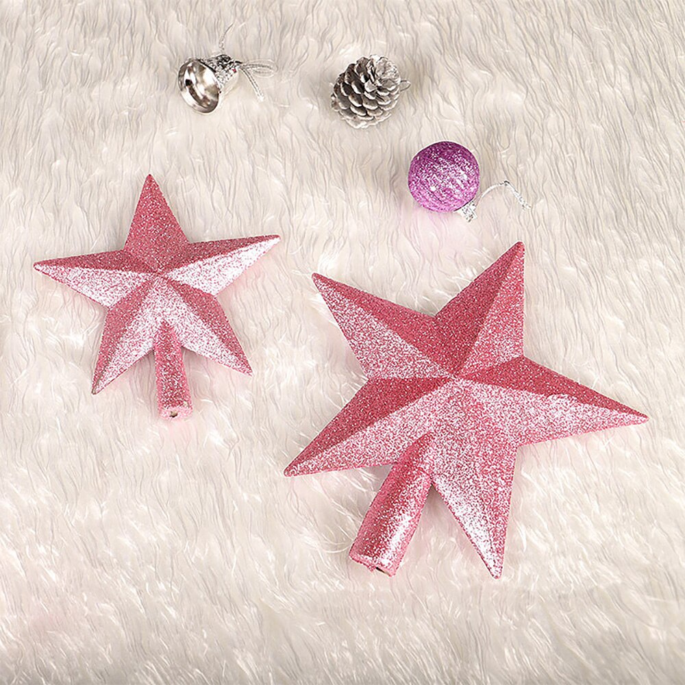 10/15cm Pink Star Decor For Christmas Tree Toppers... – Grandado