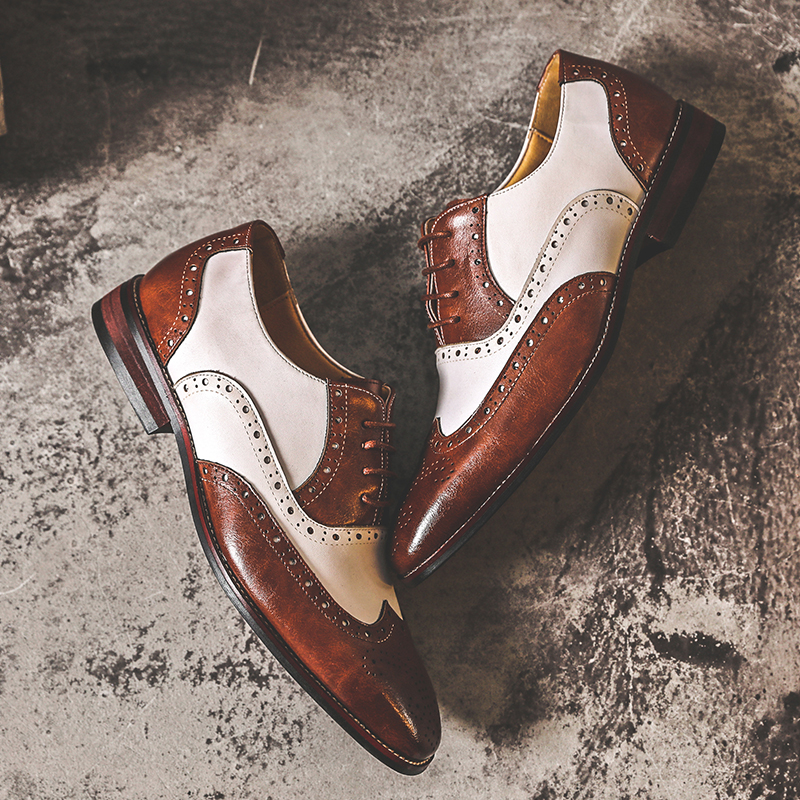 Yomior Spring Summer Lace-Up Men Shoes Vintage Bri... – Grandado