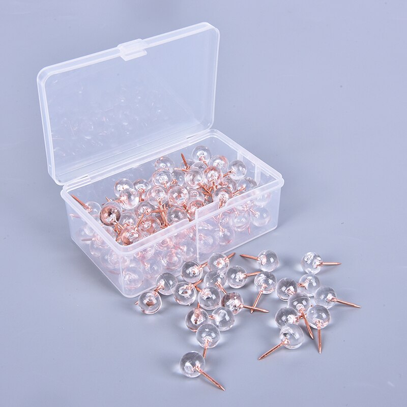 80/100pcs/box Acrylic Metal Map Tacks Push Pins Acrylic Head with Steel ...
