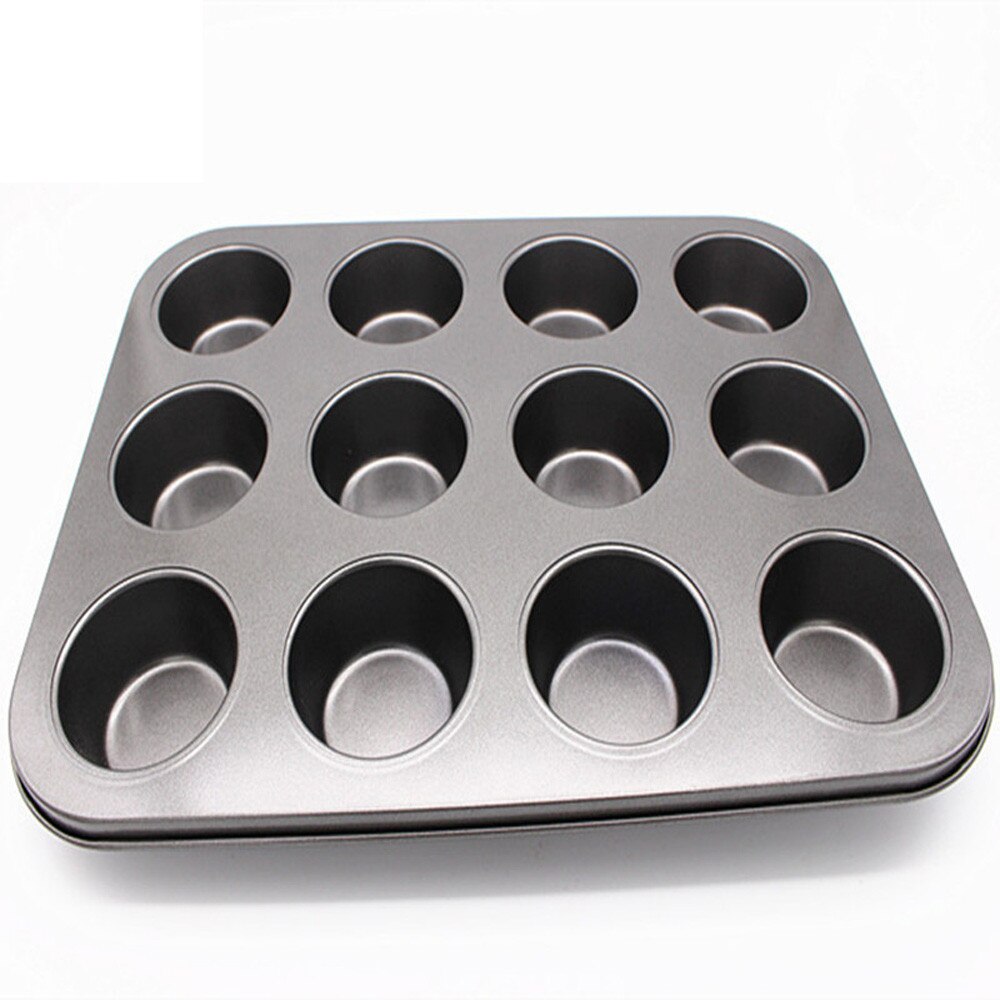 12 Cup Carbon Steel Muffin Cupcake Baking Pan Non ... – Grandado