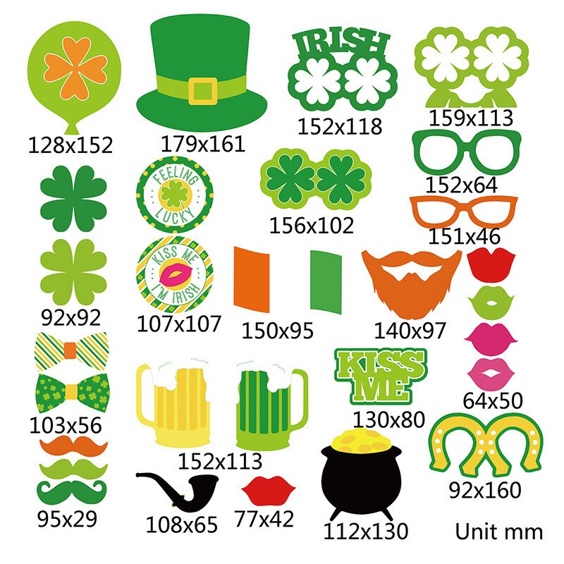 ZLJQ 29Pcs St. Patricks Day Photo Props Shamrock D... – Grandado