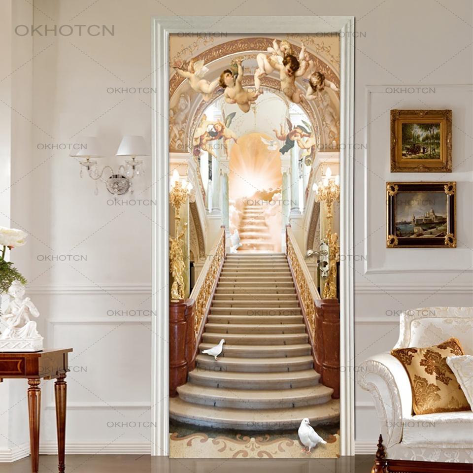 Religion Art Door Stickers Angel Jesus 3D PVC Prin... – Grandado