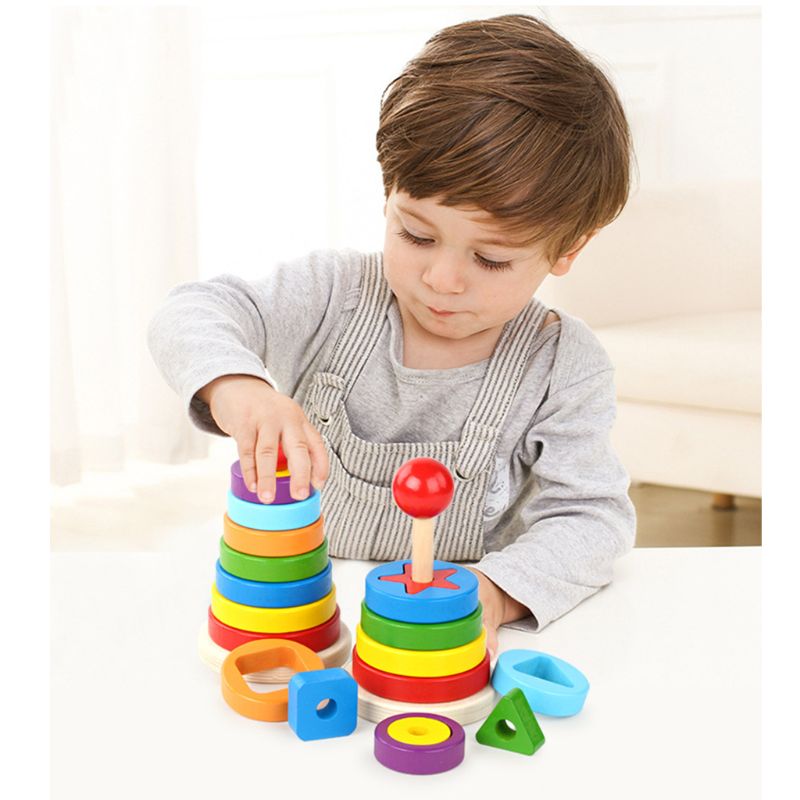 Rainbow Stacker Shape Pairing Color Perception Cla... – Grandado