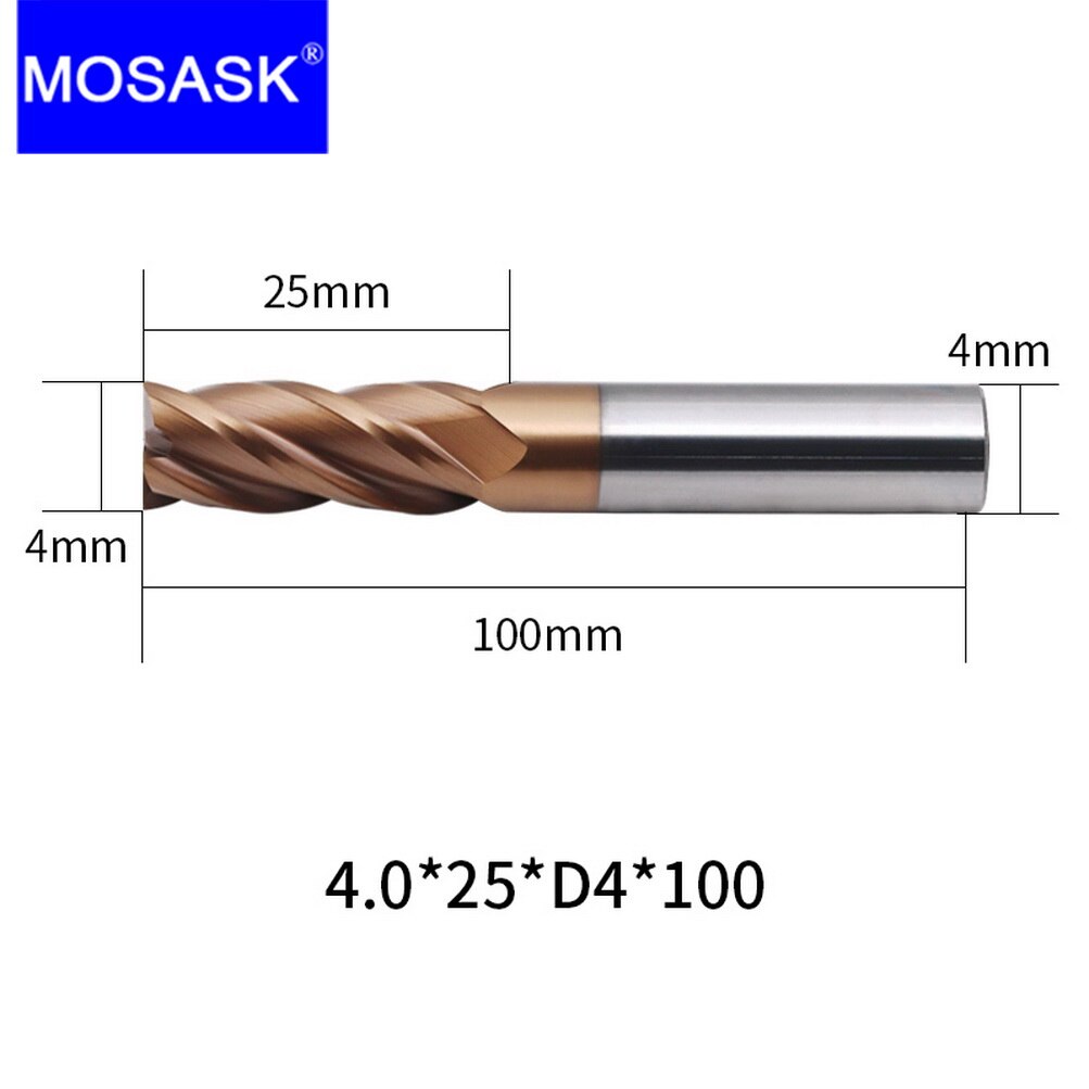 MOSASK 1PC 4 Flute HRC 55 CNC Lathe Endmill Bits T... – Grandado