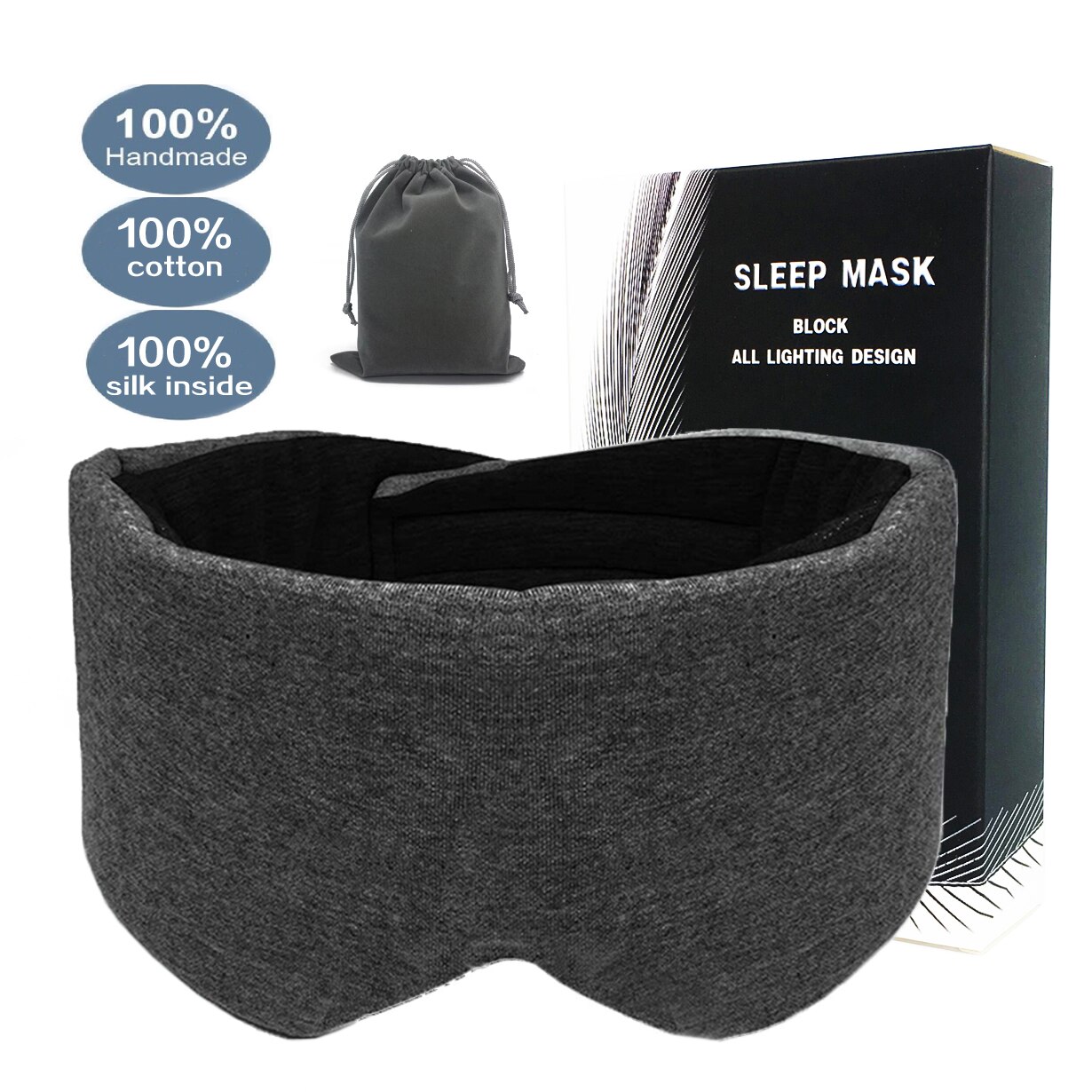 Large Silk Sleep Mask For Eyes Sleeping Aid Blindf... – Grandado