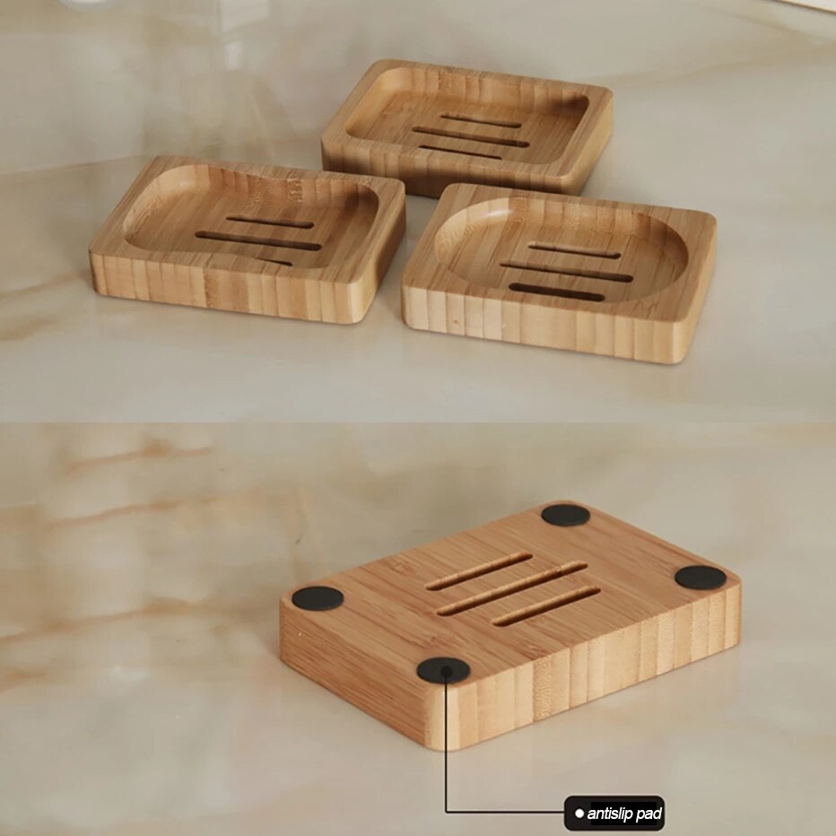 Bathroom Soap Dish Storage Box Handmade Wooden Nat... – Vicedeal