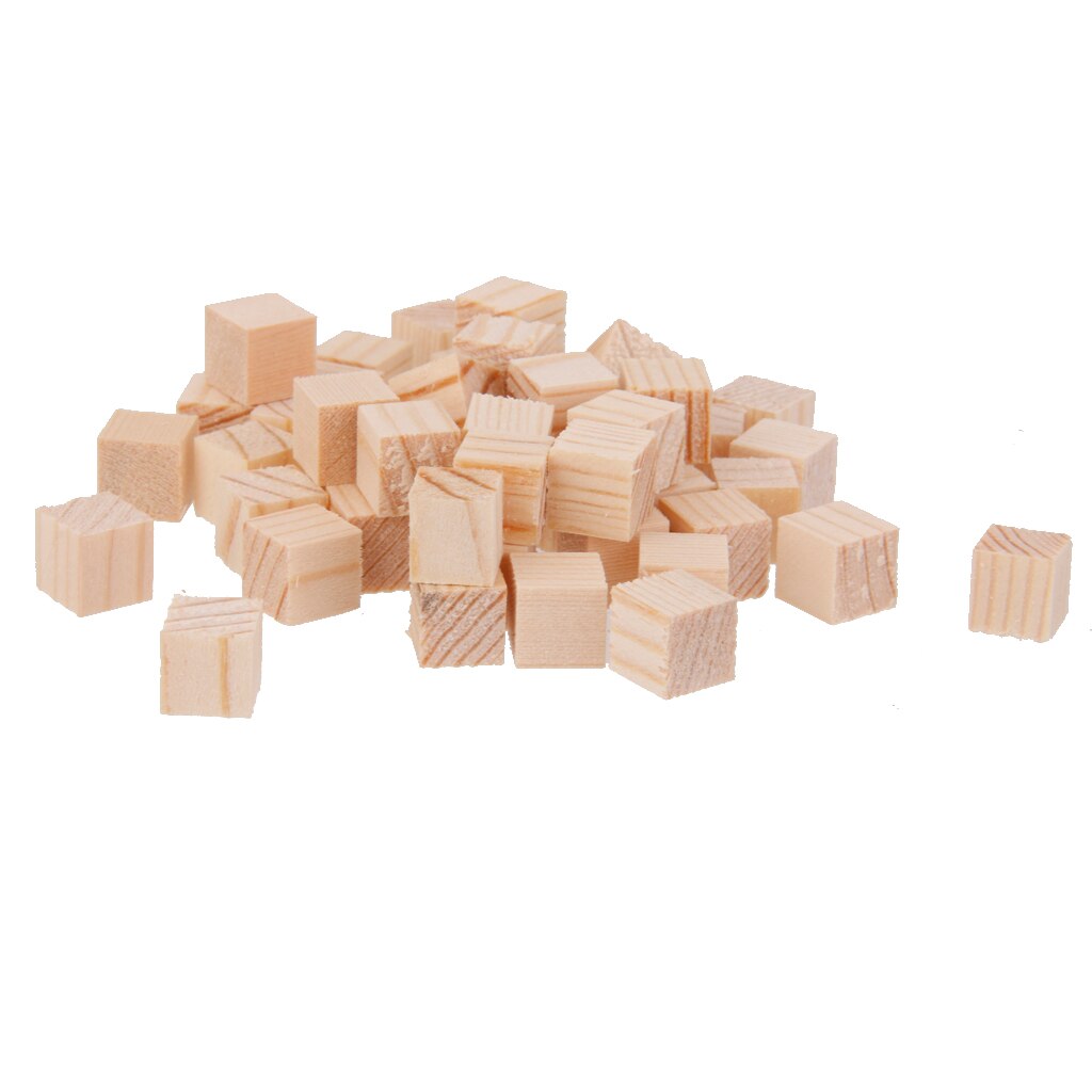 50 Pieces Wooden Cube 10mm Wood Block For Kids Edu... – Vicedeal