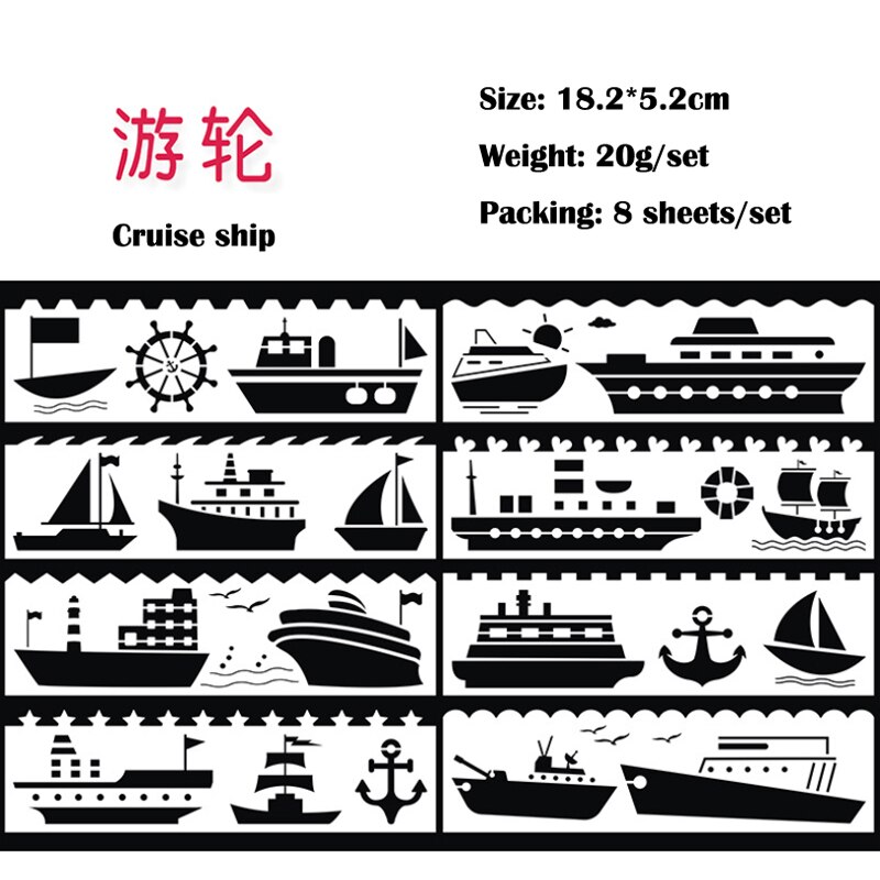 8pc Cruise Ship Stencils Painting Template DIY Scr... – Grandado