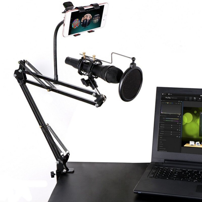 Verstelbare Microfoon Stand Met Mic -Pop Filter, H... – Grandado