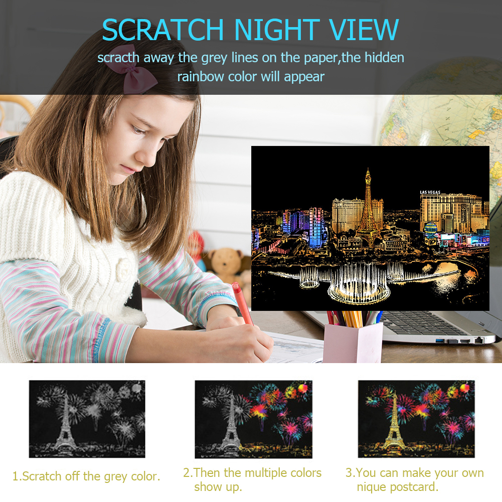 40x28 Cm Magic Scratch Art Ambachten Wereld Landsc... – Vicedeal