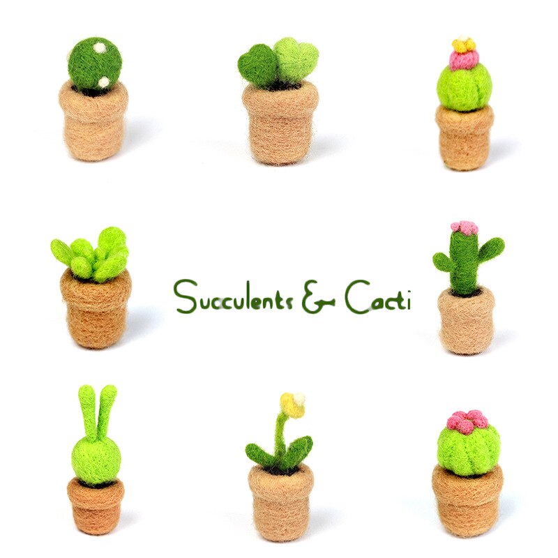Succulent Needle Felting Wool Handmade Kit Artcraf... – Grandado