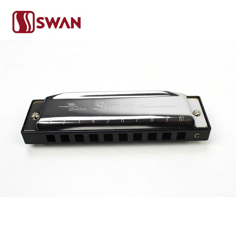 Swan SW1020H-3 Folk Jazz 10-Hole Blues Harmonica D... – Grandado