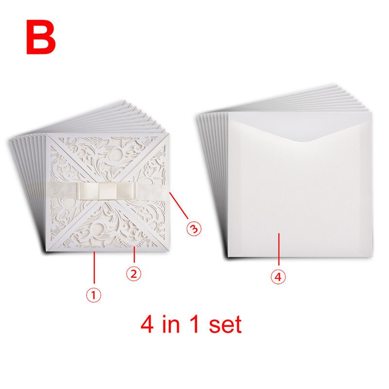 10pcs/lot European Square White Invitation Card fo... – Grandado