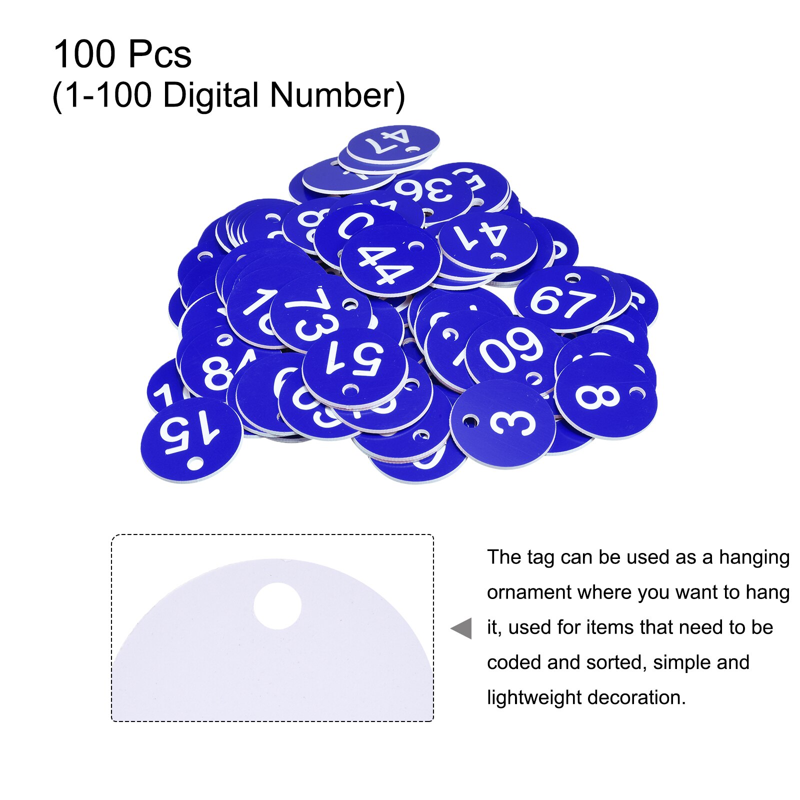 Uxcell Round 1-100 Number Tag Key Tag Acrylic Engr... – Vicedeal