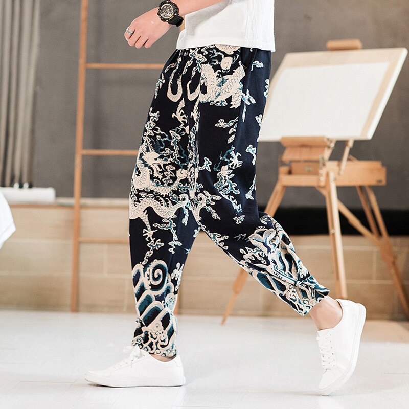 Sinicism Winkel Mannen Patchwork Zomer Losse Broek... – Grandado