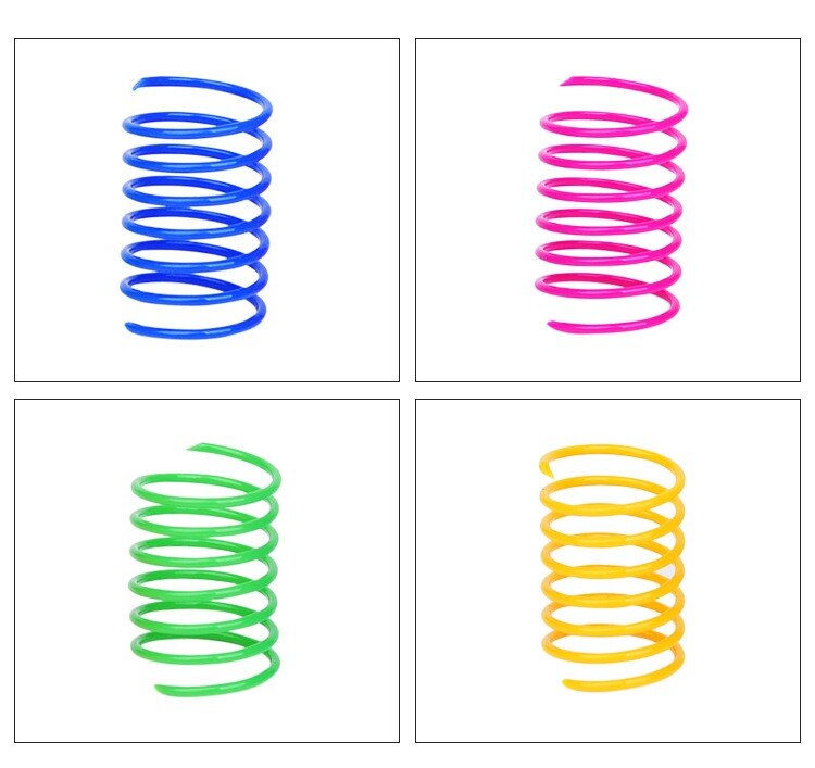 4Pcs Cat Colorful Spring Toys Plastic Coil Spiral ... – Grandado