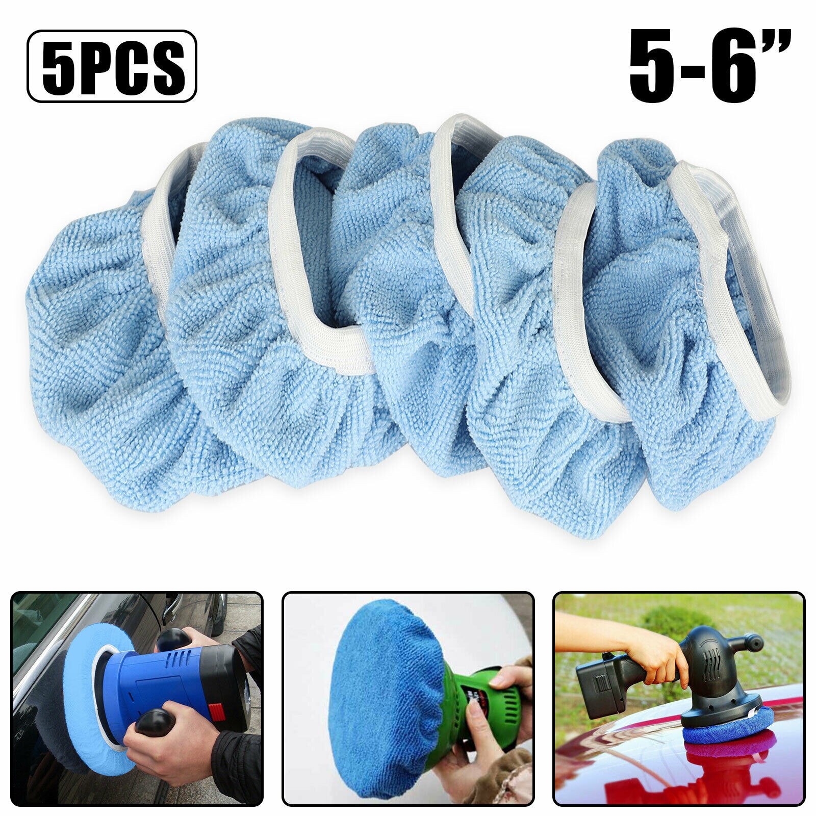 5Pcs Auto Polijstmachine Pads 5-6 "Microfiber Auto... – Grandado
