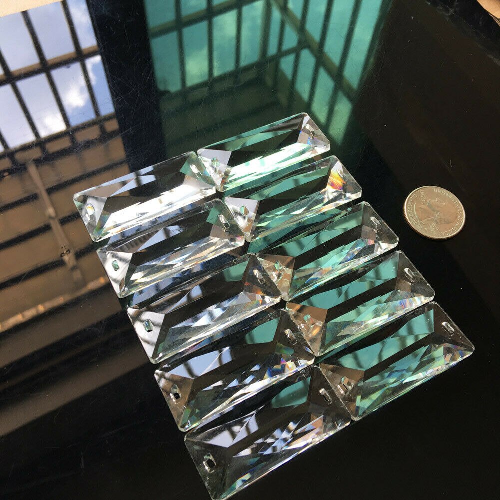 5PC Transparent Rectangular Crystal Prism Chandeli... – Grandado