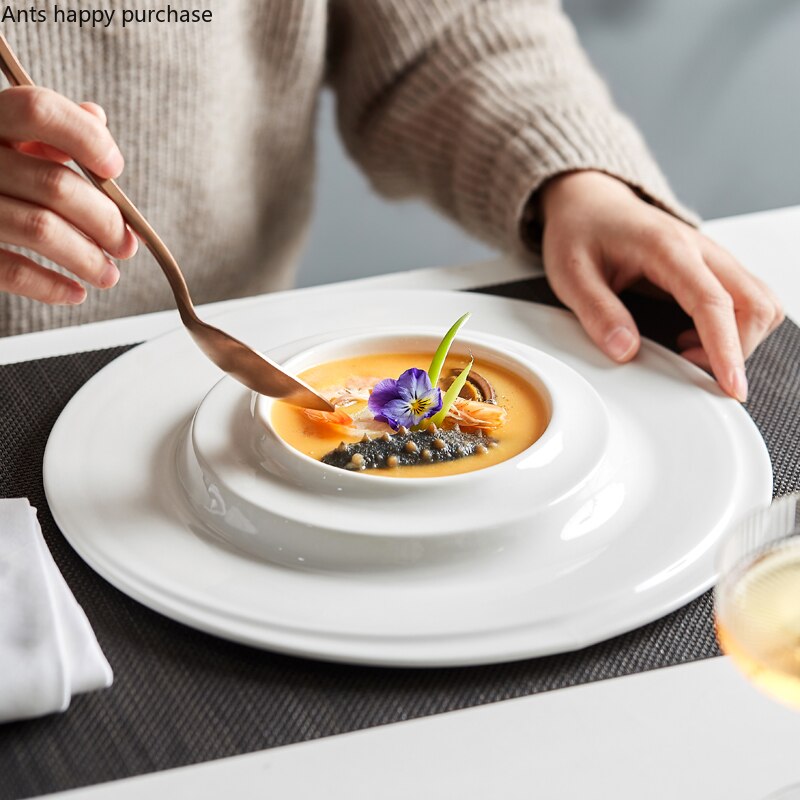 White Swirl Pattern Snack Dessert Plate Western Ta... – Grandado