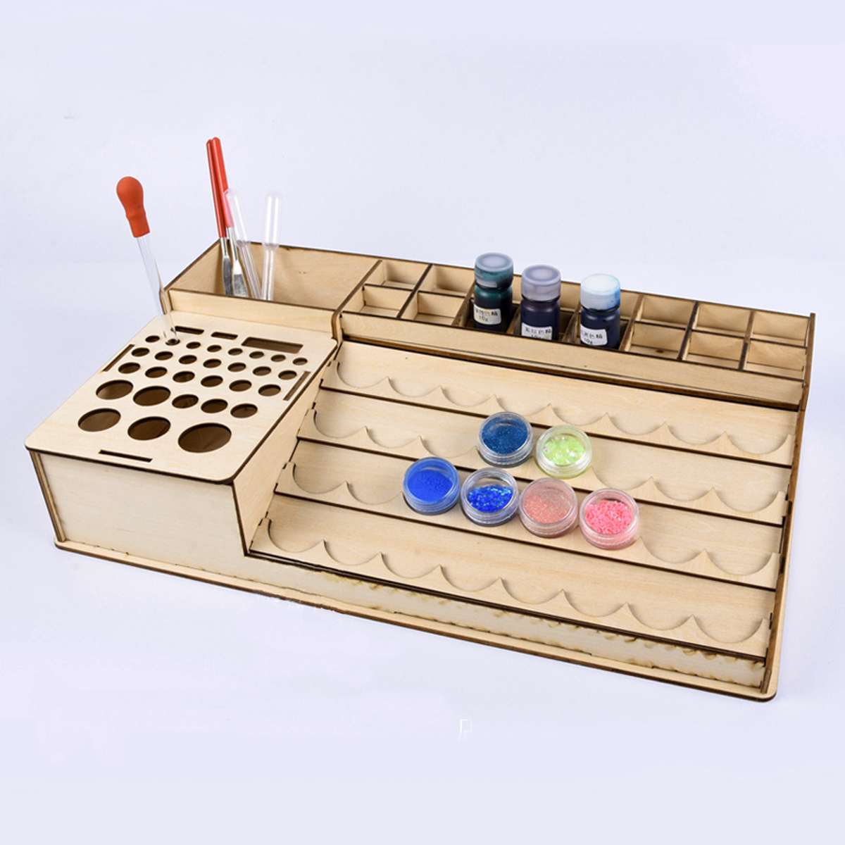 5 Layers Wooden Pigment Bottle Drawer Storage Orga... – Grandado