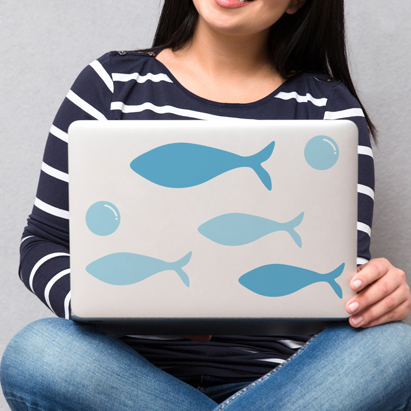 42pcs/set Blue Fish Vinyl Wallsticker for Baby kid... – Grandado