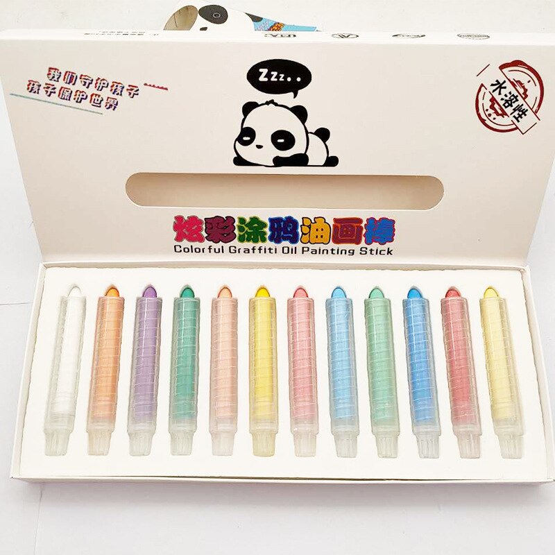 May Washing Graffiti Chalk Color 12 Tip Head Crayo... – Grandado