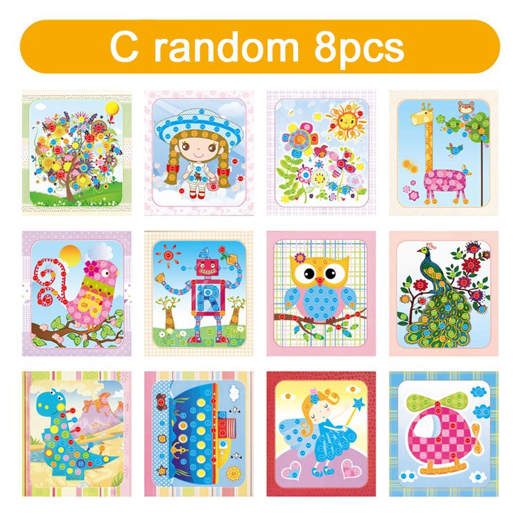 4pcs/8pcs Kids DIY Button Stickers Drawing Toys Ha... – Grandado