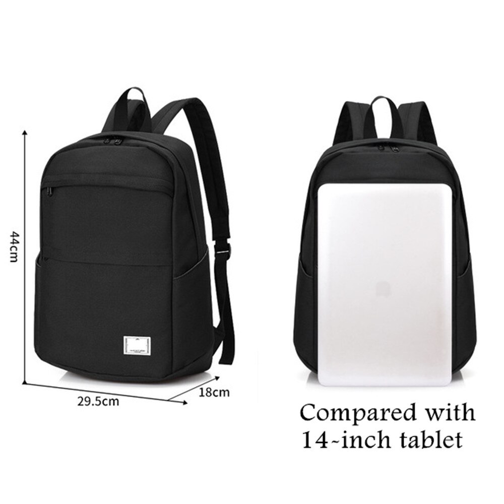 Backpack junior high school school bag solid color... – Grandado