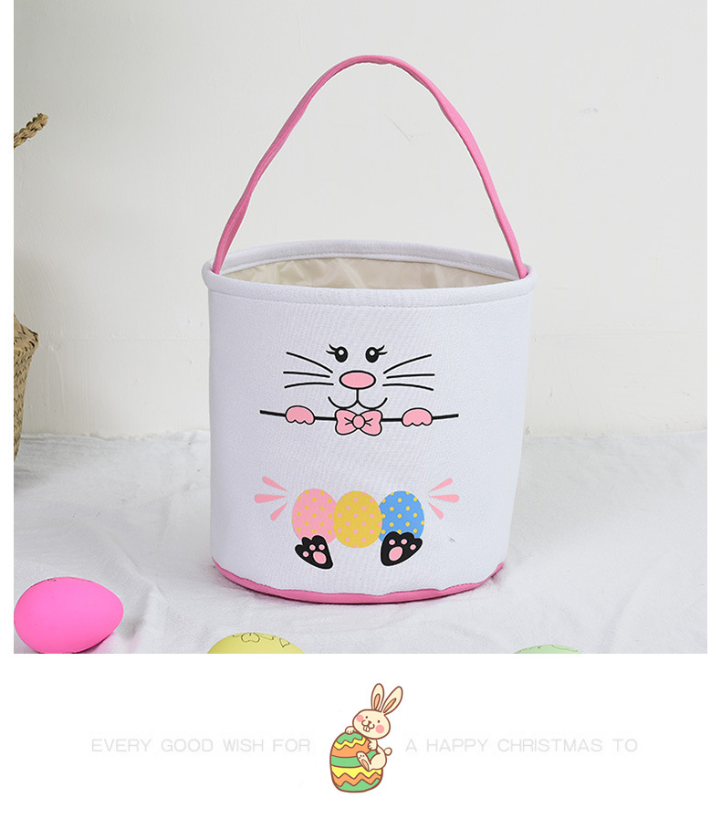 Easter Rabbit Bunny Tote Basket Footprint Egg Prin... – Vicedeal