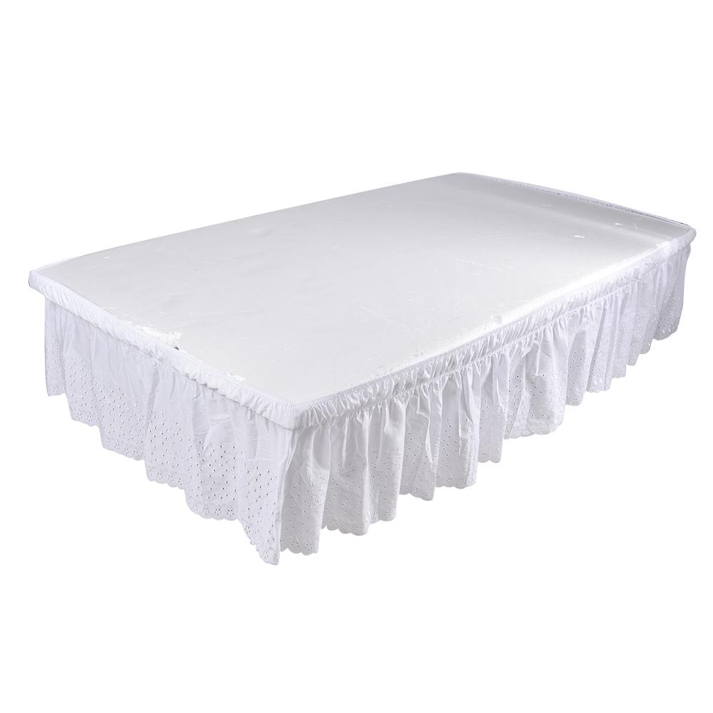 Bed Rok Wrap Rond Fit Katoen Borduur Sprei Koningi... – Vicedeal