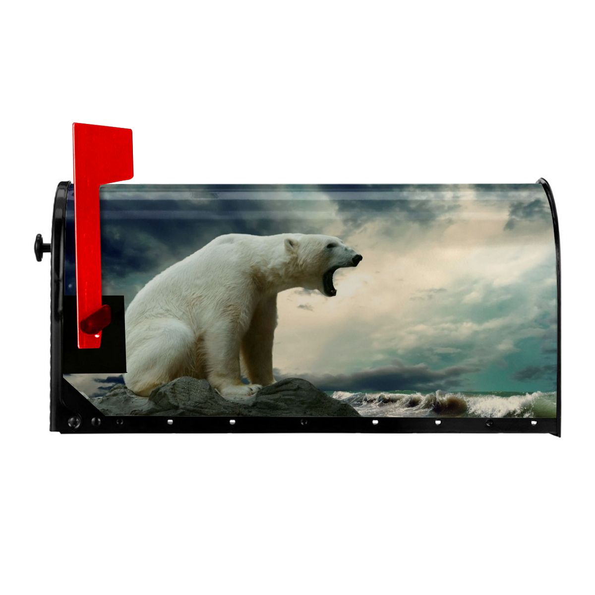 White Polar Bear Angry Mailbox Cover ChristmasMail... – Vicedeal