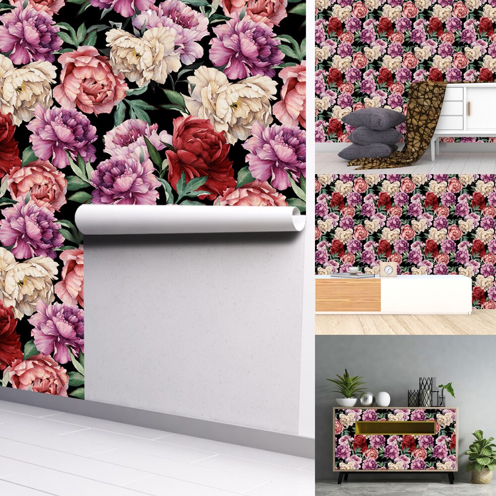 45*300cm blomster og blomster selvklæbende gør-det... – Grandado