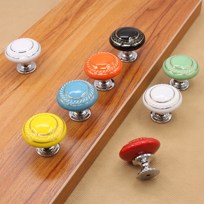 10PCS 35MM Colorful Ceramic round Cabinet Knobs Do... – Grandado